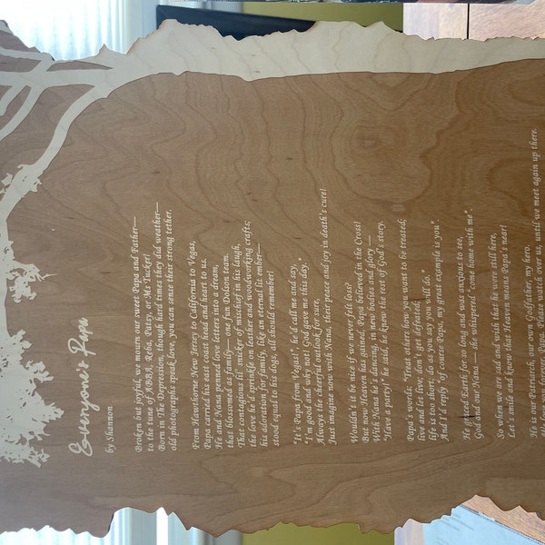 Engraved Maple Poem - Custom Love Letter - Personalized Wood Plaque ...