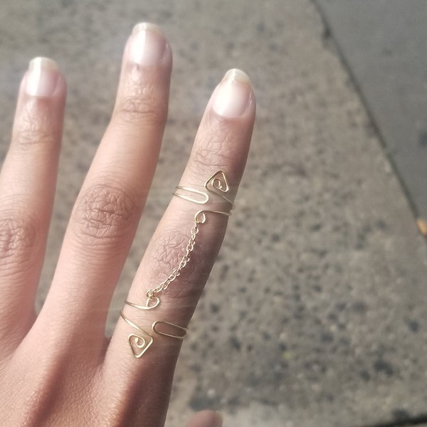 Adjustable Chain Link Double Ring - Etsy