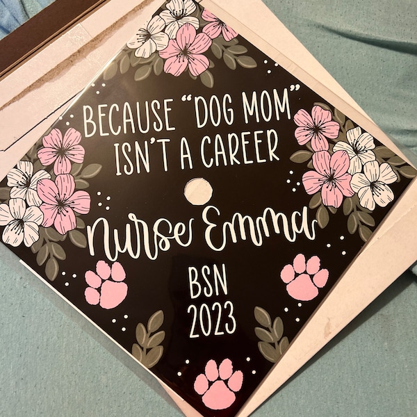 Custom "paw Print Perfection" Graduation Cap Topper, Nursing Graduation ...
