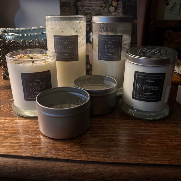 Positive Energy Candles - Crystal & Herb Candle - Soy Aromatherapy ...