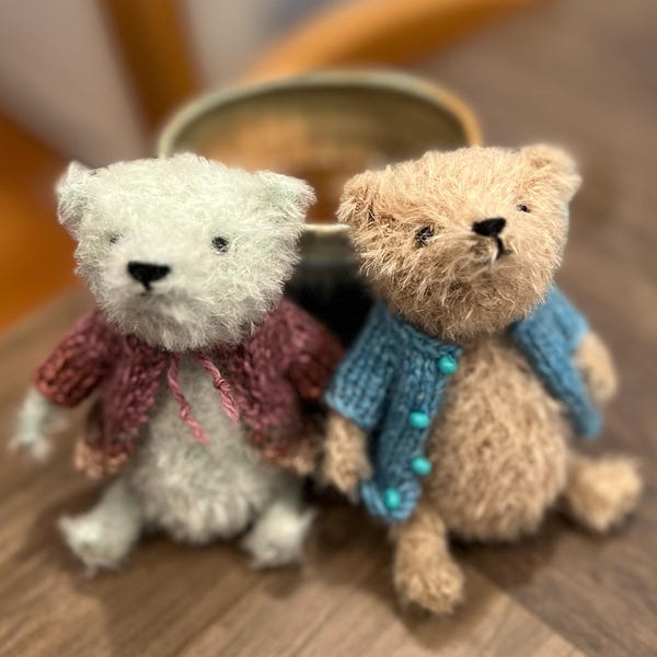 Miniature Teddy Bear Pattern, Cute Artist Bear Sewing Pattern, Joint ...