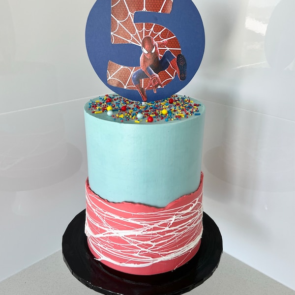 Printable Spiderman 5th Birthday | Cake Topper | Digital Download | Ready to Print and Handcut ...