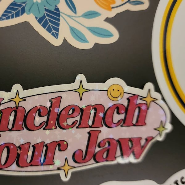 Unclench Your Jaw Sticker, Waterproof Funny Decal, Gift for Adult, Gift ...