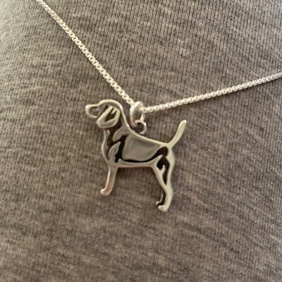 Beagle Pendant Necklace in Sterling Silver, Head - Etsy