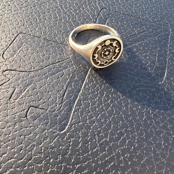 Raven Signet Ring, Crow Silver Pinky Ring, Corvine Gothic Jewelry ...