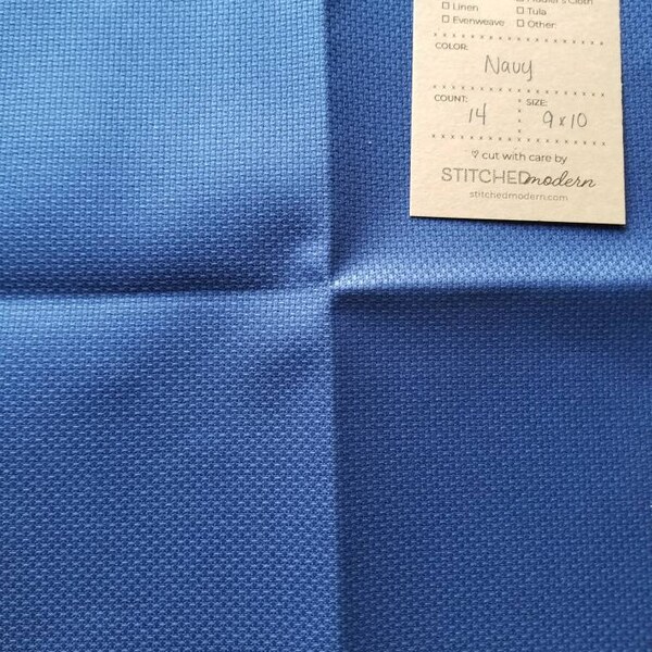 AIDA 14 Count Navy Fabric | Cross Stitch Fabric, 14ct Navy Aida Cloth ...