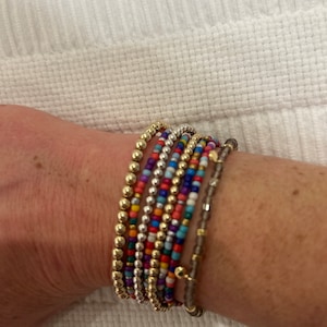 Single Strand Confetti Seed Bead Bracelet, Friendship Bracelet ...