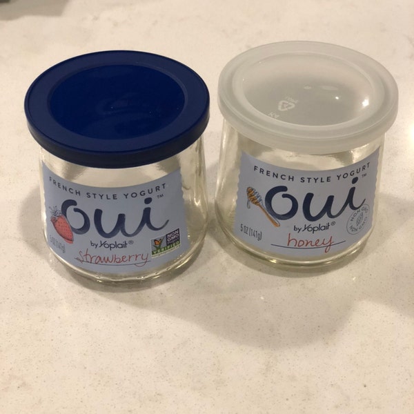 Oui Lids * Set of 4 * for Glass Yogurt Container * Blue * Food Safe ...