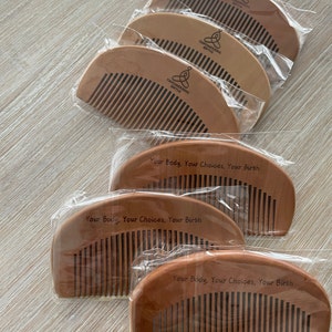 Personalized Your Logo handmade Wood Fine Tooth Comb Red Women Hair Men ...