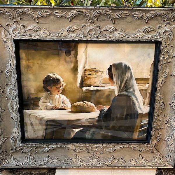 Christ With Flock of Sheep Matte Print Christ the Shepard Oil Painting ...