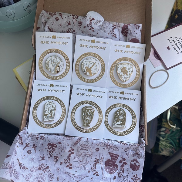 Greek Mythology Enamel Pin Set - Greek Myth Collection - Book Pin Badge ...