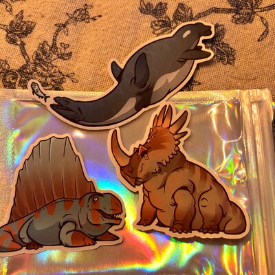 Cretaceous Chonkers Mosasaurus, Original Art, Dye Cut, Hand Cut, Vinyl ...