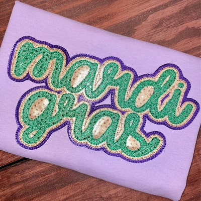 Molly Jane Cursive Script Retro Style Chain Stitch Bean Stitch ...