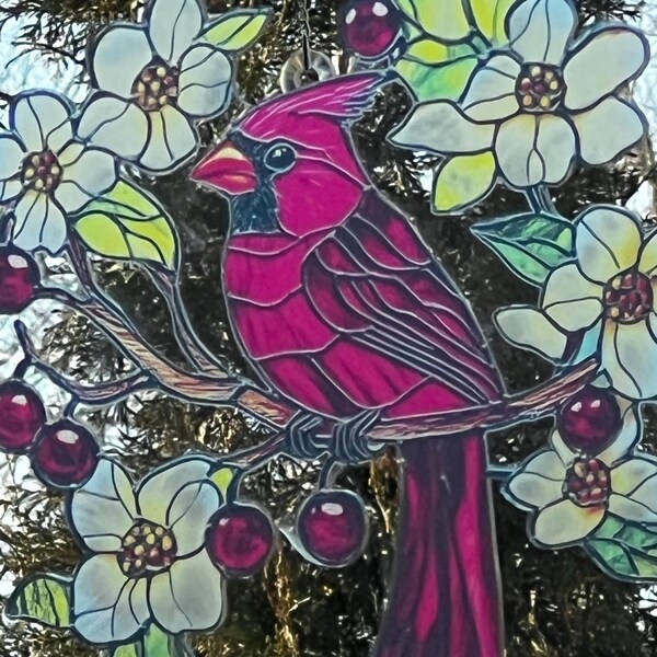Christian Cross GLASS SUNCATCHER Floral Cross Acrylic Window Hangings ...