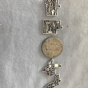 State Charms, Map Charms, 50 States Charms DC, Silvertone, for Bracelet ...
