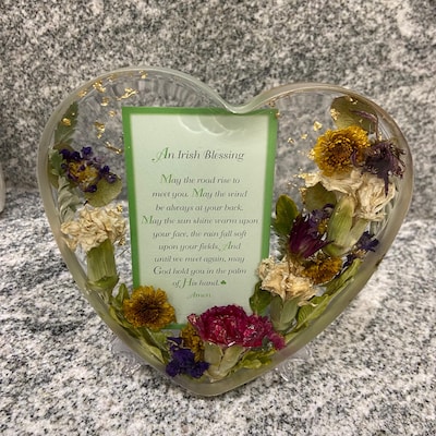 Memorial Frame With Your Dried Flower Petals, Flower Heart Shadowbox ...