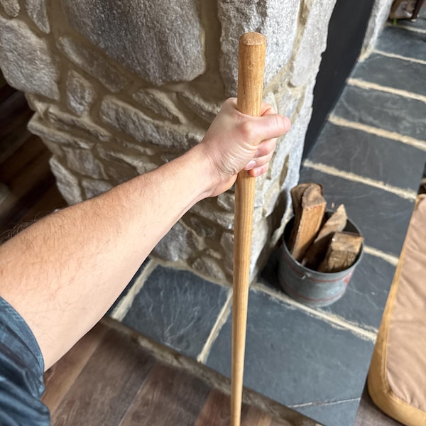 1-1/8 In. Hickory Staff 60 In. With Leather Handle and Wrist Strap. - Etsy