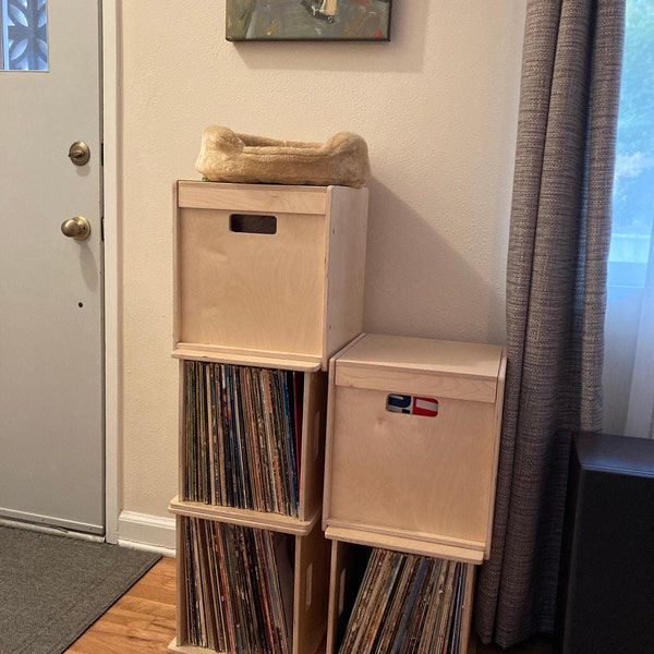 Recycled Glass and Concrete Record Storage Cube LP Vinyl Holder, by JJL ...