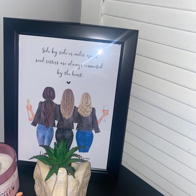 Best Friend Gift, Friend Present, 2, 3 Or4 Friend Group, Personalised ...