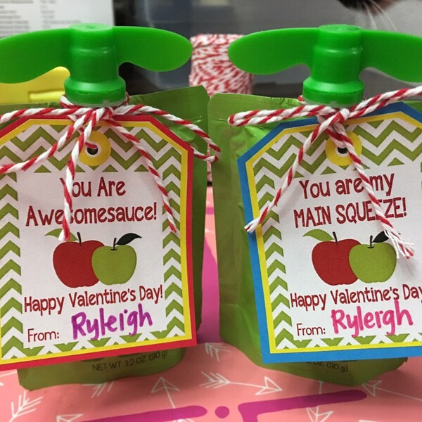 Applesauce Valentine's Day Cards and Stickers. Hang Tags and Stickers ...