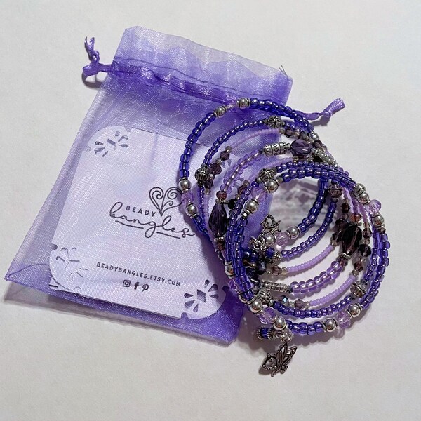 Memory Wire Stacked Bracelet in Sage and Silver Colours. Boho Style ...