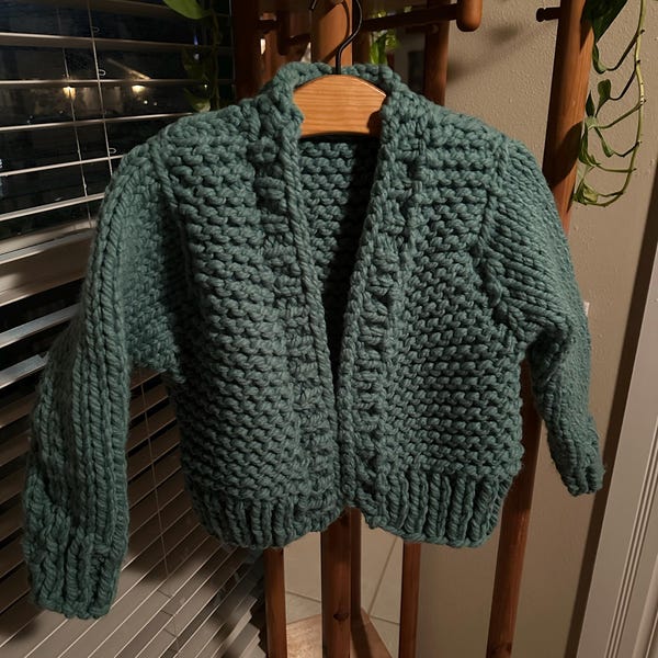 Super Chunky Knit Cardigan Pattern Instant Download, Hand Knitted ...