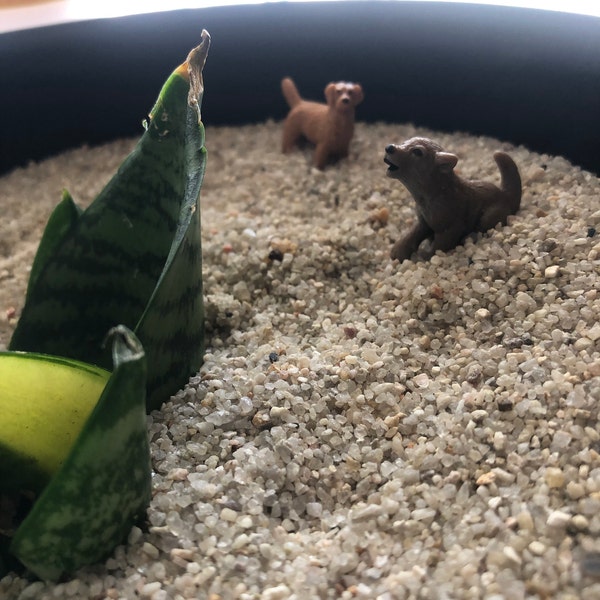 Tiny Wolf Cub Figurine - Soft Plastic Animal for Fairy Garden, Diorama ...