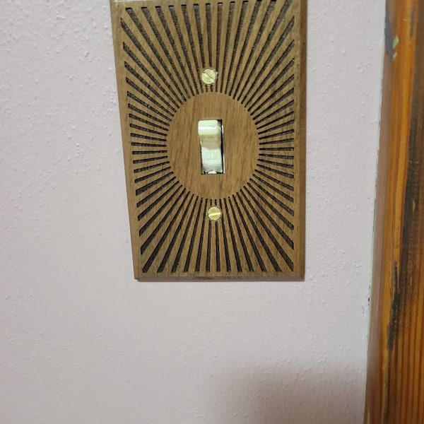 Customizable Walnut Light Switch Plate Cover for Wall Art Natural Wood ...