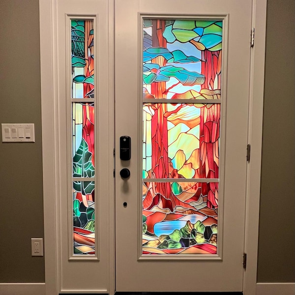 Stained Glass Premium Window Film, Custom Size, Frosted - Redwood ...