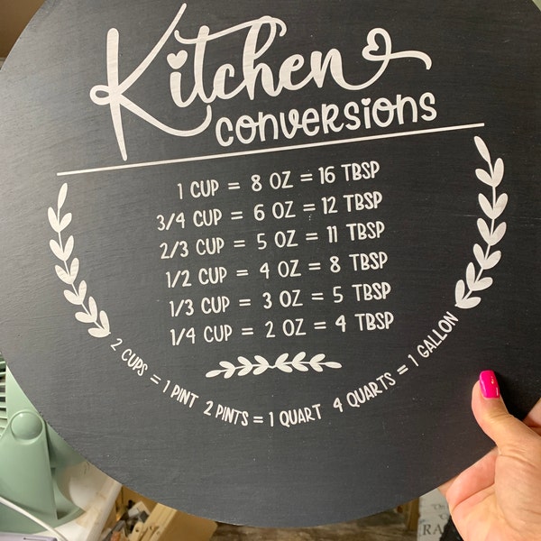 Kitchen Conversion Chart SVG, Measuring Cheat Sheet SVG, Measuring Cups ...