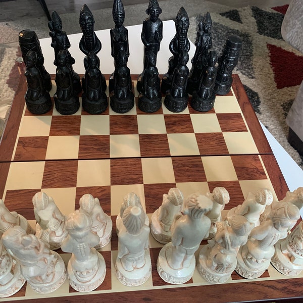 African Chess Set, Customisable Colours (pieces Only/board Not Inluded ...