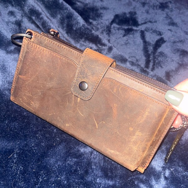 Wristlet Phone Wallet | Leather Wallet With Phone Compartment, Modern ...