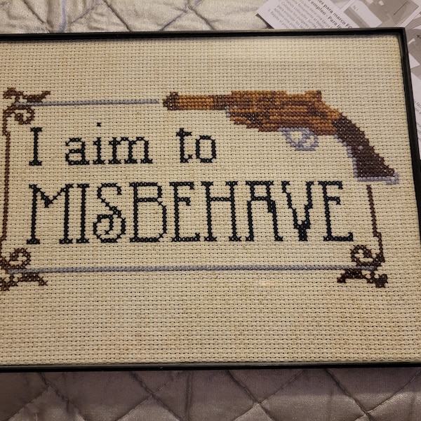 Firefly Inspired Cross Stitch Pattern - I Aim to Misbehave Quote - PDF ...