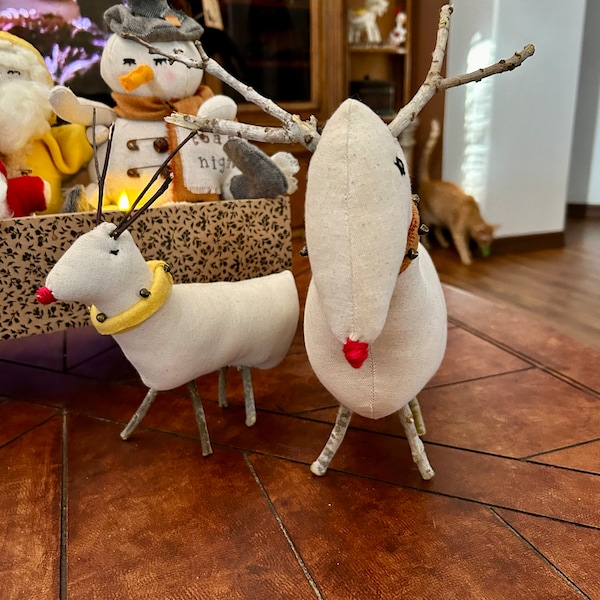 Primitive Reindeer EPATTERN - Primitive Country Christmas Cloth Doll ...