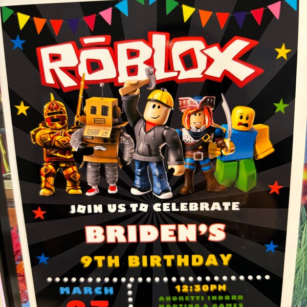 Roblox Invitation, Roblox Invite, Game Party, Roblox Boy Birthday ...