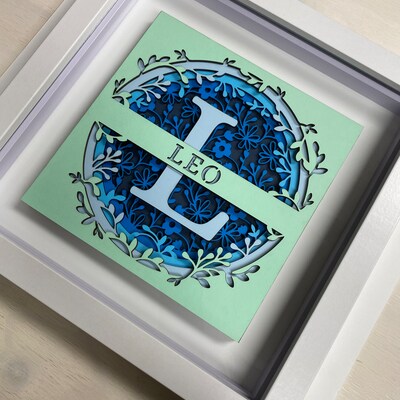 3D Split Monogram A-Z Shadow Box, Custom Name, Alphabet Family Name SVG ...