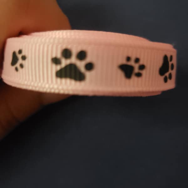 3/8" Black Ink Paw Print Grosgrain Ribbon - Red - Orange - Yellow ...