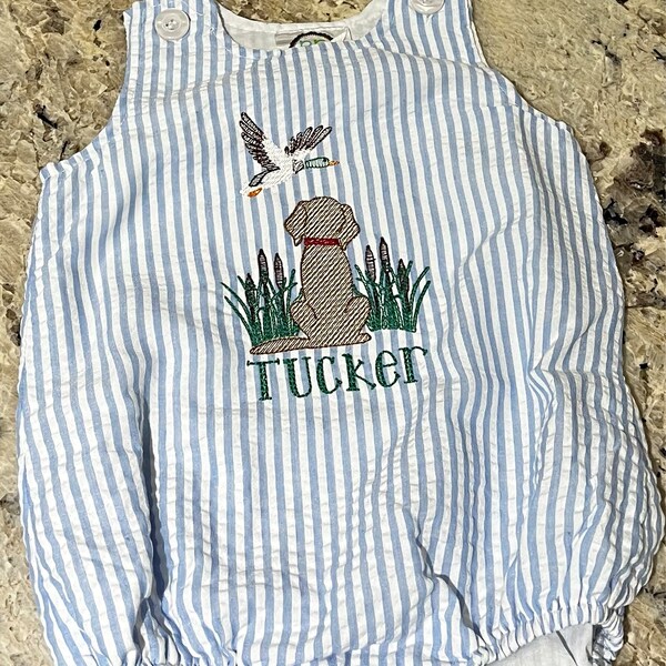 Blue Seersucker Sun Bubble, Baby Sun Bubble, Applique Sun Bubble, Monogrammed Sun Bubble, Lined ...