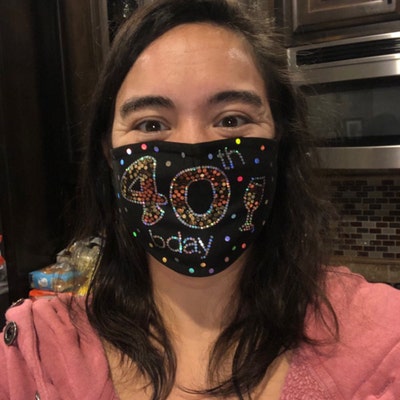 40th Birthday Face Mask, Cute Bling Fashion Mask,it's My Birthday, 40 ...