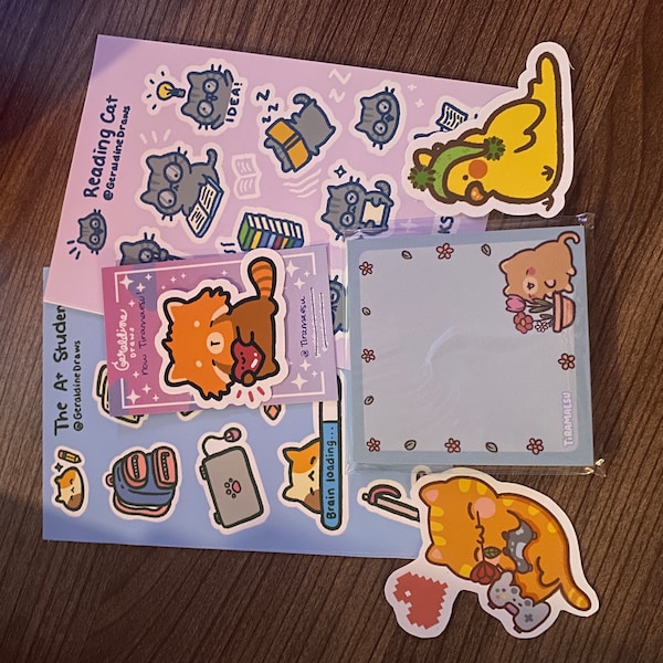 The A+ Student Sticker Sheet | Cute Back to School Stickers | Funny Cat ...