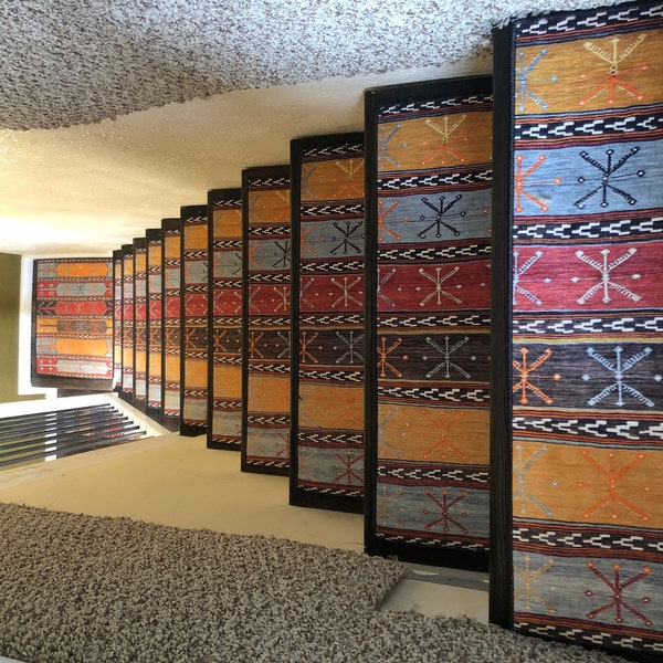 Floral Stair Treads Carpet, White Flower Stair Runner Rug, Non-slip ...