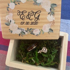 Wedding Ring Box Personalized Names Wooden Box for Wedding Gift Name ...