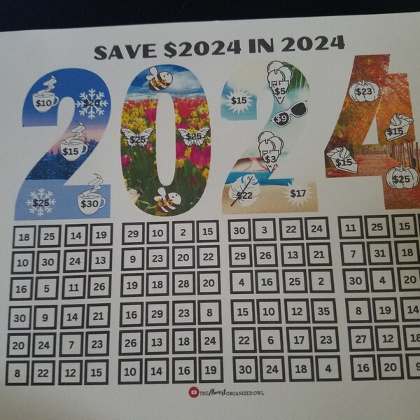 Save 2024 in 2024 Savings Challenge | Printable PDF | DIGITAL DOWNLOAD ...