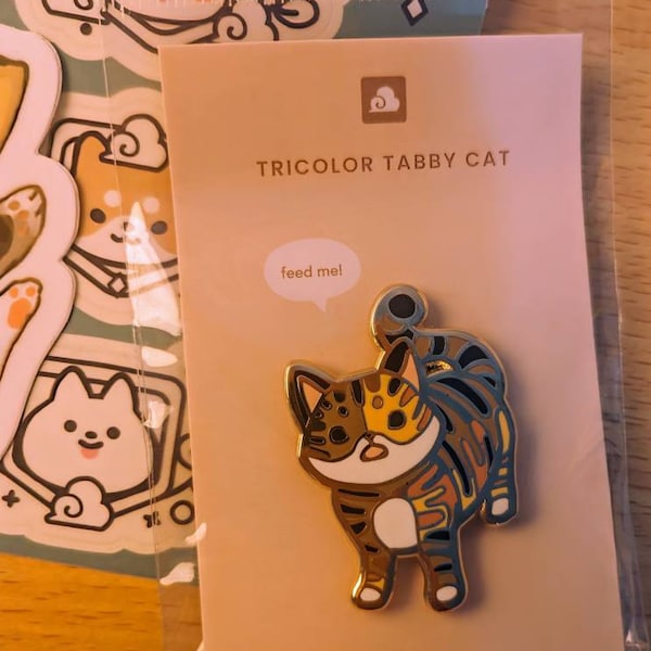 Enamel Pin - Tricolor Tabby Cat - Etsy