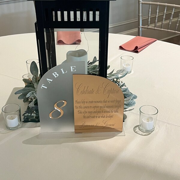 Table Sign Template SVG Double Half Arch Wedding Bar Menu Signage ...