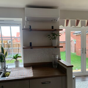 Rustic Style Solid Wood Shelf With Raw Steel Brackets - Etsy UK