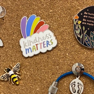Kindness Matters Enamel Pin // Be Kind Pin // Rainbow Lapel Pin Badge ...