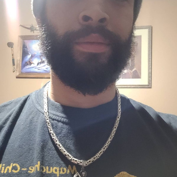 5mm Byzantine Chain, Sterling Silver Mens Chain, Man Necklace, 925k ...