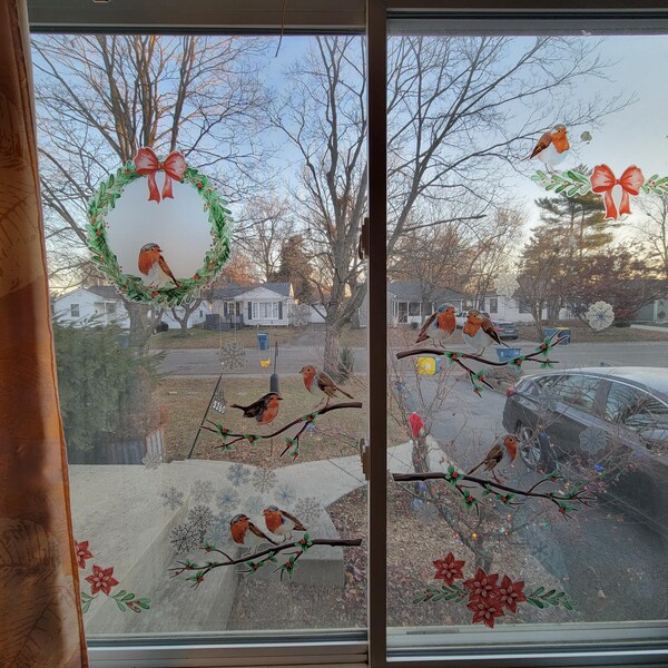 Spring Bird Window Stickers, Bird Window Decoration, Spring Window ...