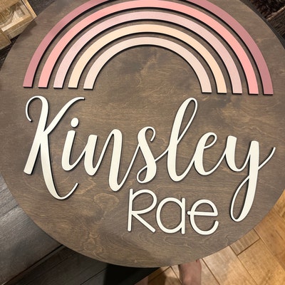 Nursery Name Sign, Baby Shower, Personalized Round Plaque, Customized ...